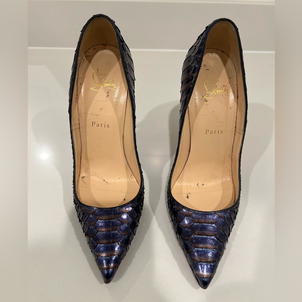 Christian Louboutin So Kate Python Print - Gem